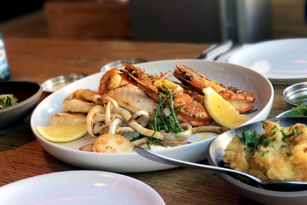 Delicious fish dishes in the trendy fish restaurant Funky Fisch